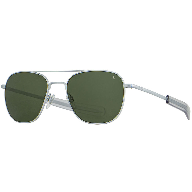 AO American Optical Pilot Matte Silver Frame | Aviator Sunglasses